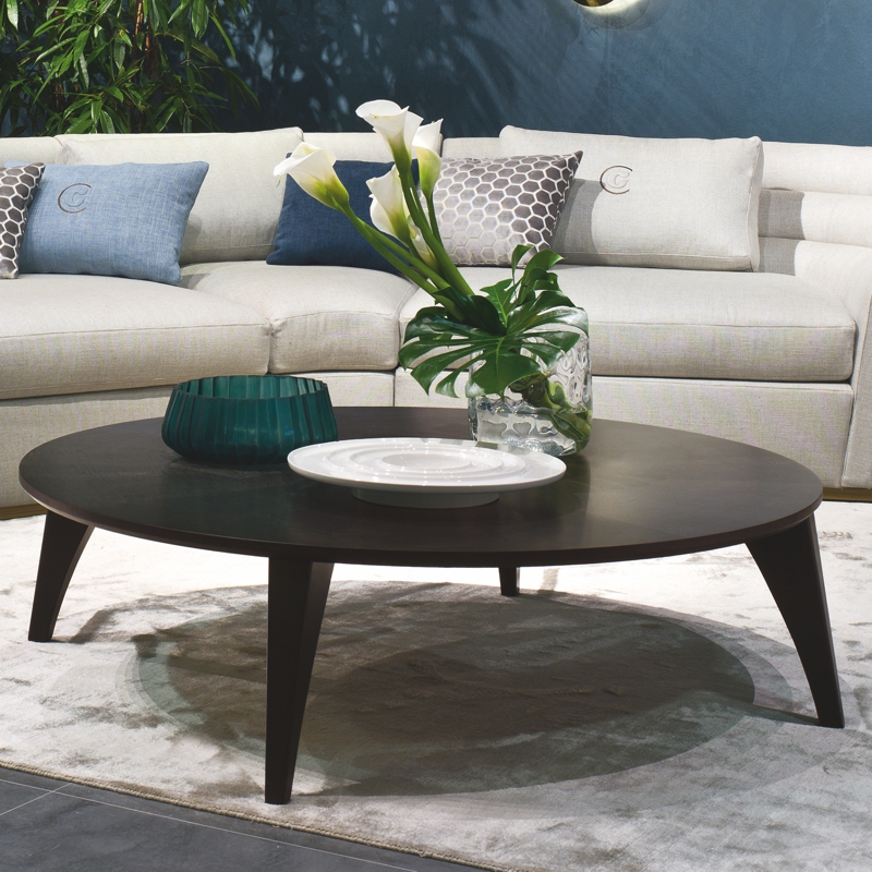 Circle small table in dark Sycomoro frisè – Carpanelli